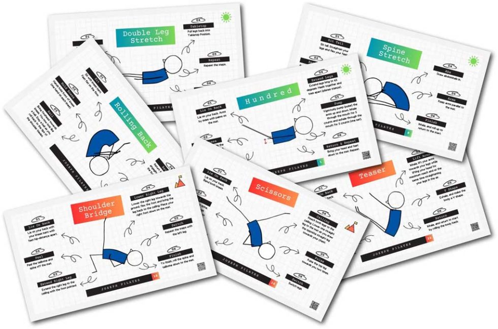 Joseph Pilates Infographic Card Deck: 68 Exercises with Videos